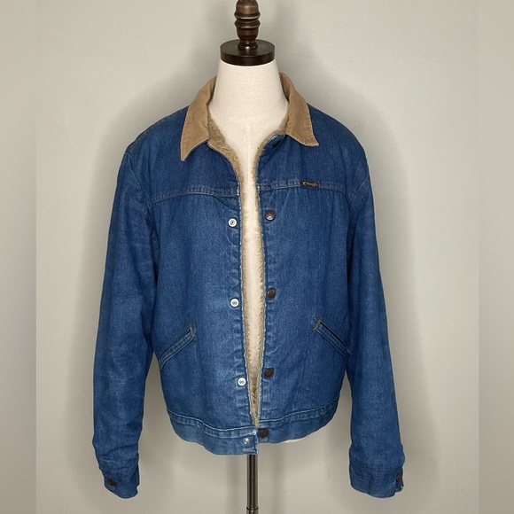 Wrangler | Jackets & Coats | Vtg 7s Wrangler Denim Jacket W Sherpa ...